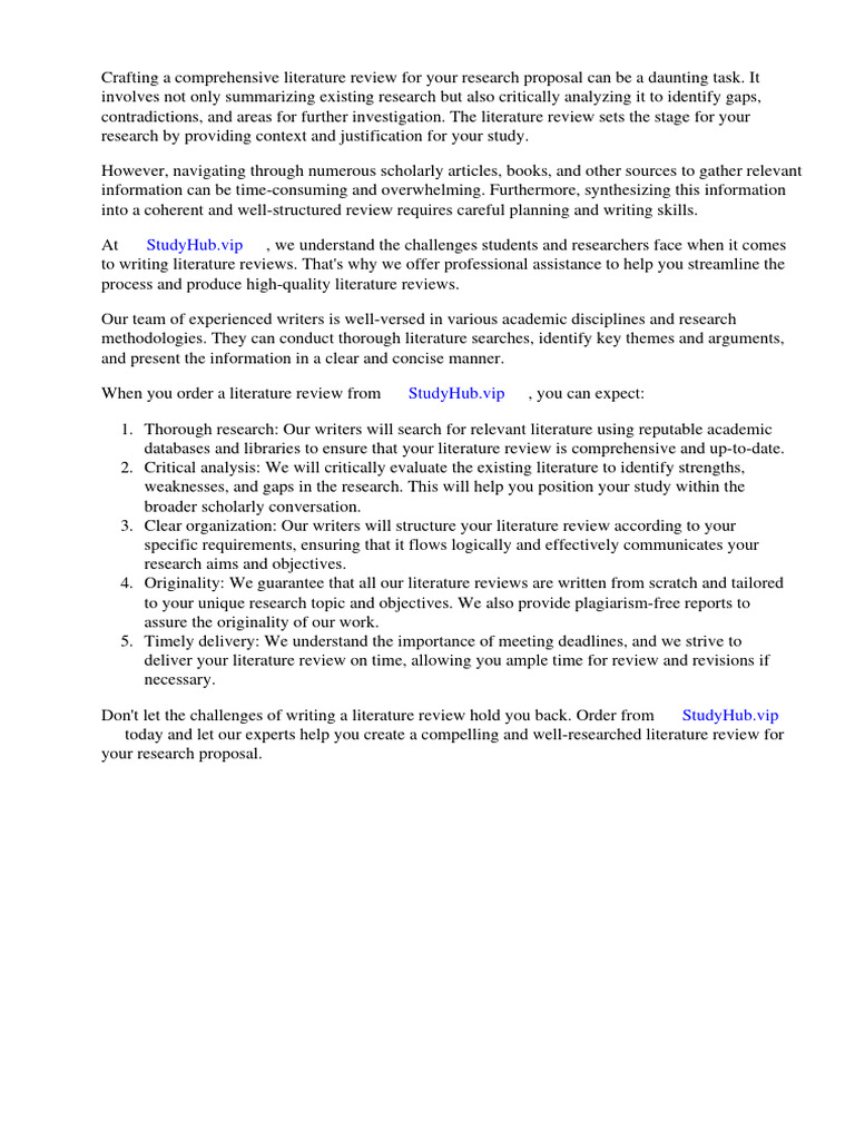 Research Proposal Literature Review Outline | PDF | Literature Review ...