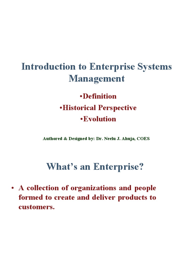 Introduction To Enterprise Systems Management | PDF | Enterprise ...