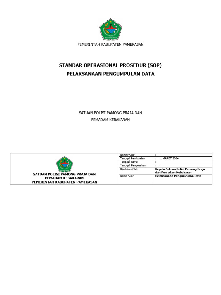 Sop Pengumpulan Data | PDF