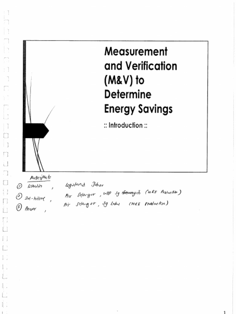 Measurement and Verification (M&V) To Determine Energy Saving | PDF