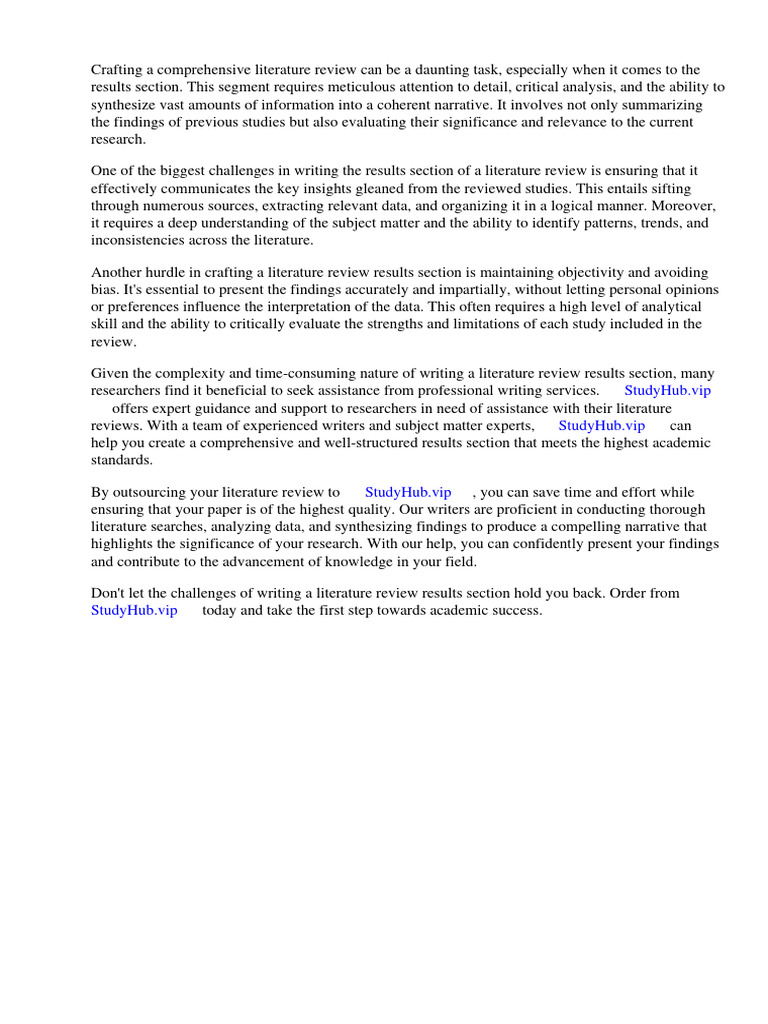 Literature Review Results Section Example | PDF | Survey Methodology ...