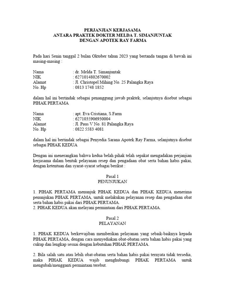 PKS Apotek Ray Farma & Dr. Melda | PDF