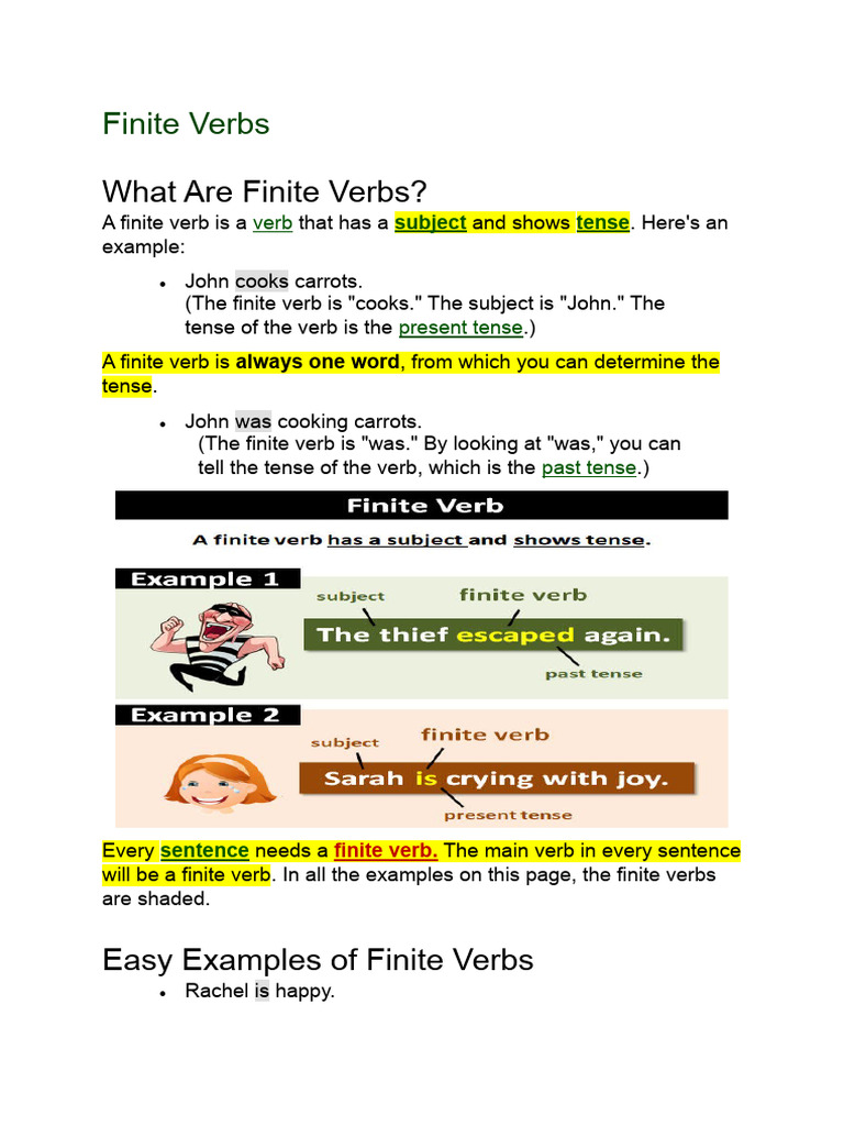 Finite Verb | PDF