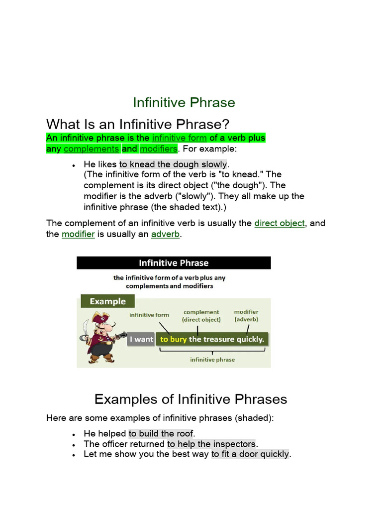 Infinitive Phrase | PDF | Verb | Adverb