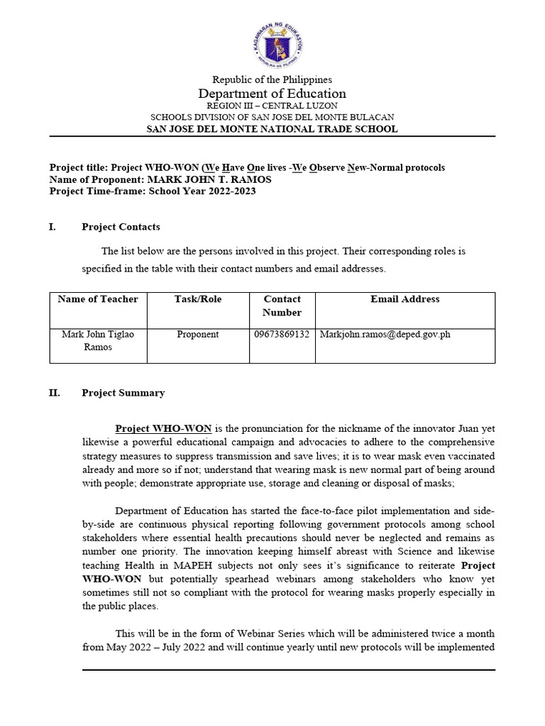 Science and MAPEH Health Collab Innovation Project WHO WON 1 | PDF ...