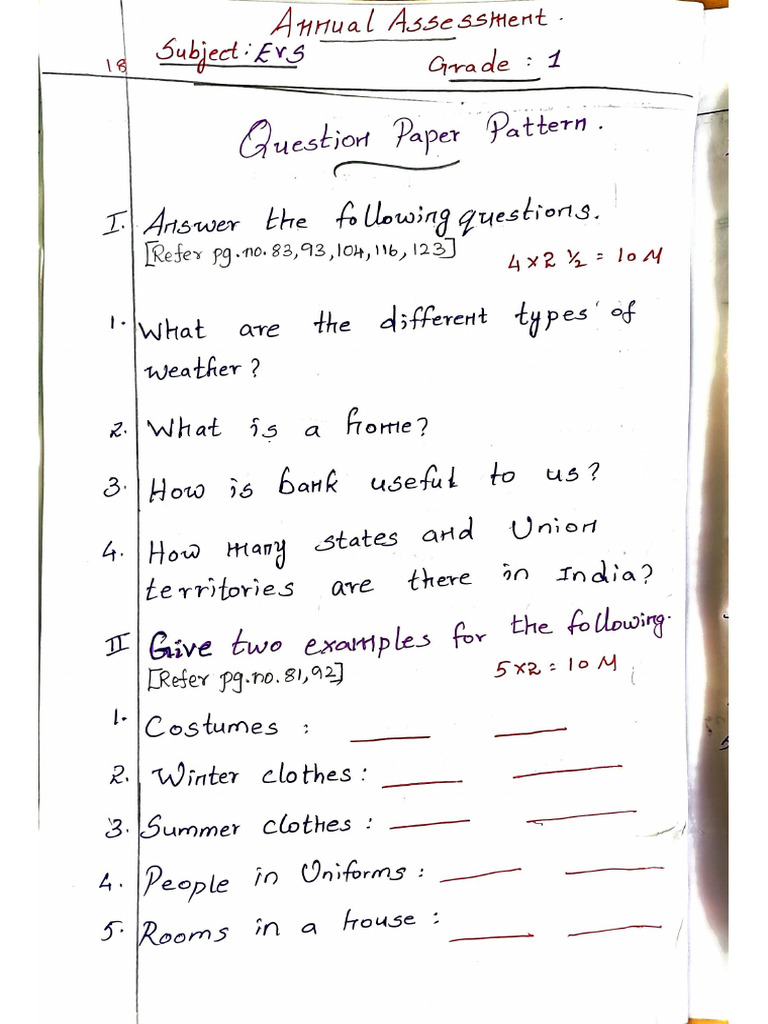 EVS Model Question Paper - 20240223 | PDF