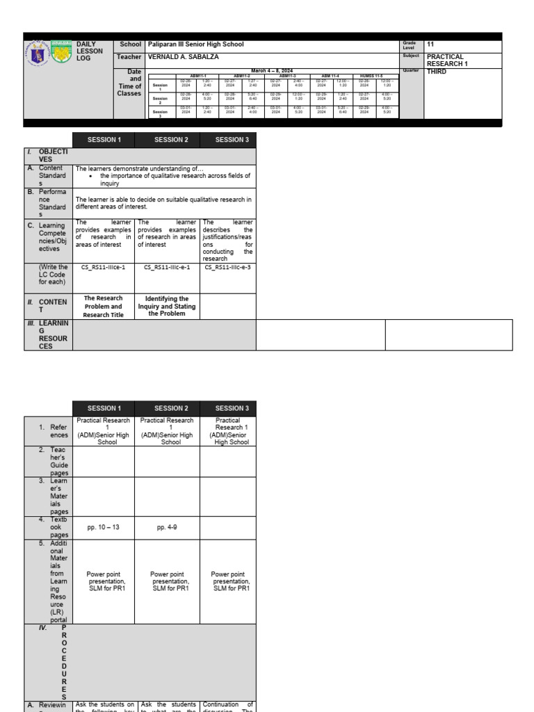 DLL-PR1-Week-5 With Catch Up Friday Integration | PDF | Knowledge | Scope (Computer Science)