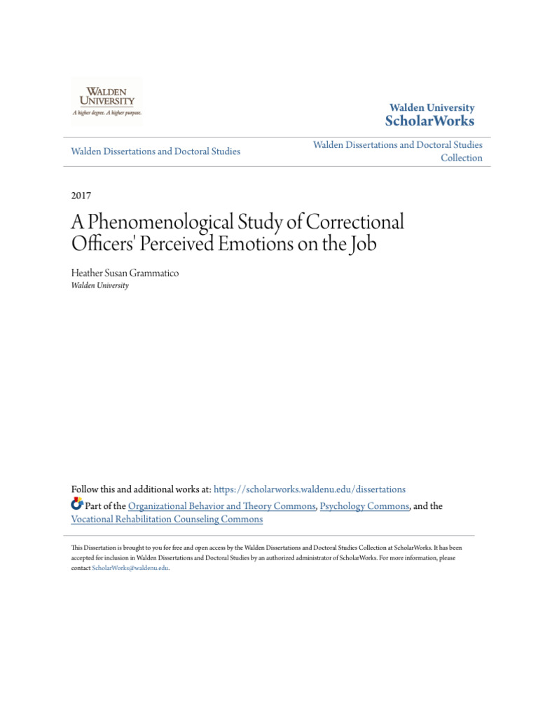 A Phenomenological Study of Correctional Officers Perceived Emot | PDF
