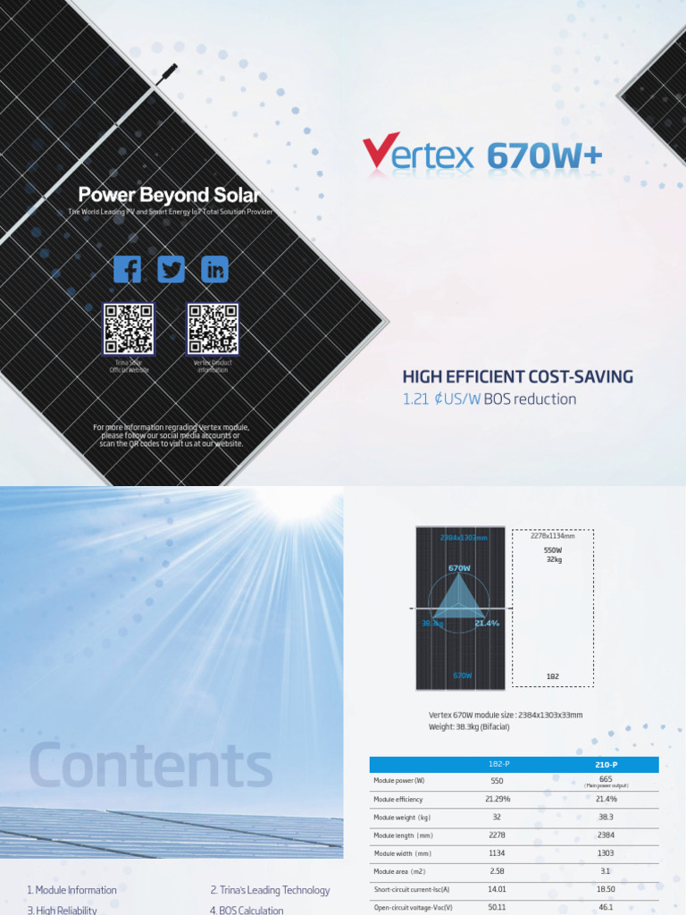 Vertex210 670W Brochure EN 1 | PDF | Photovoltaics | Energy And The Environment