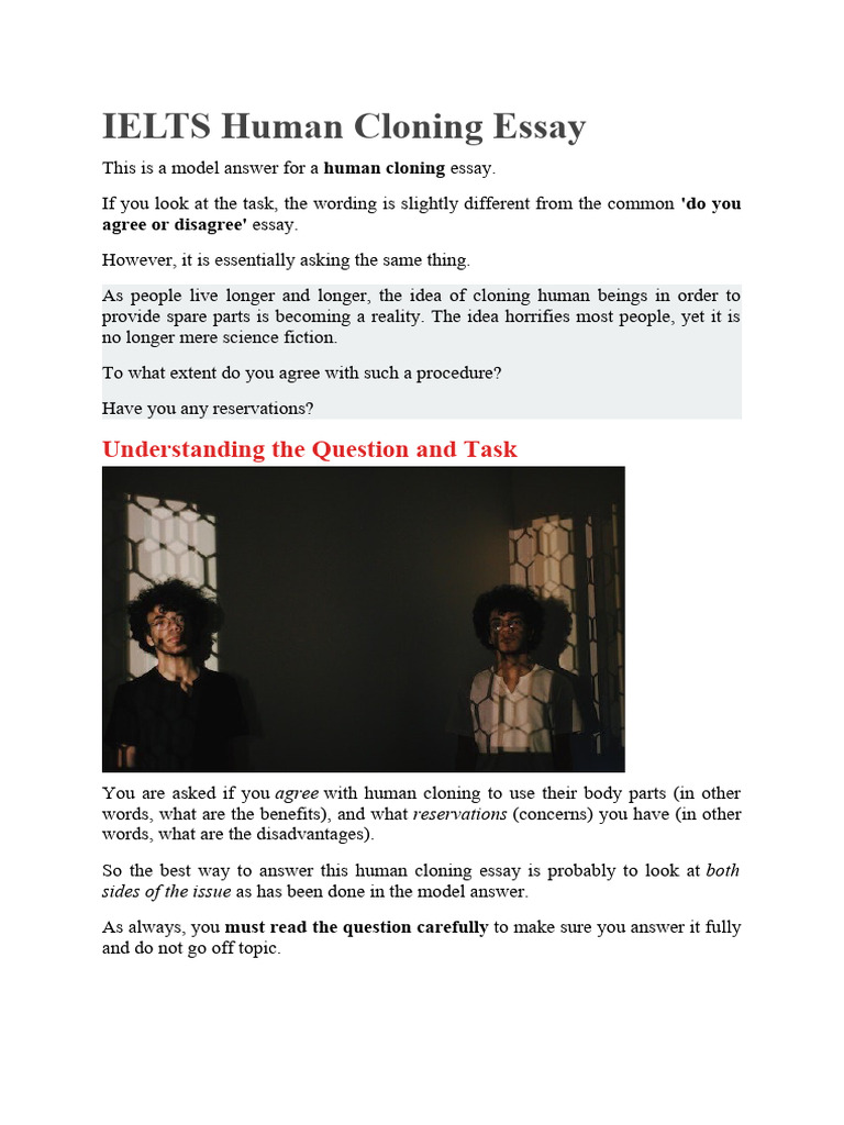 IELTS Human Cloning Essay | PDF | Cloning | Essays