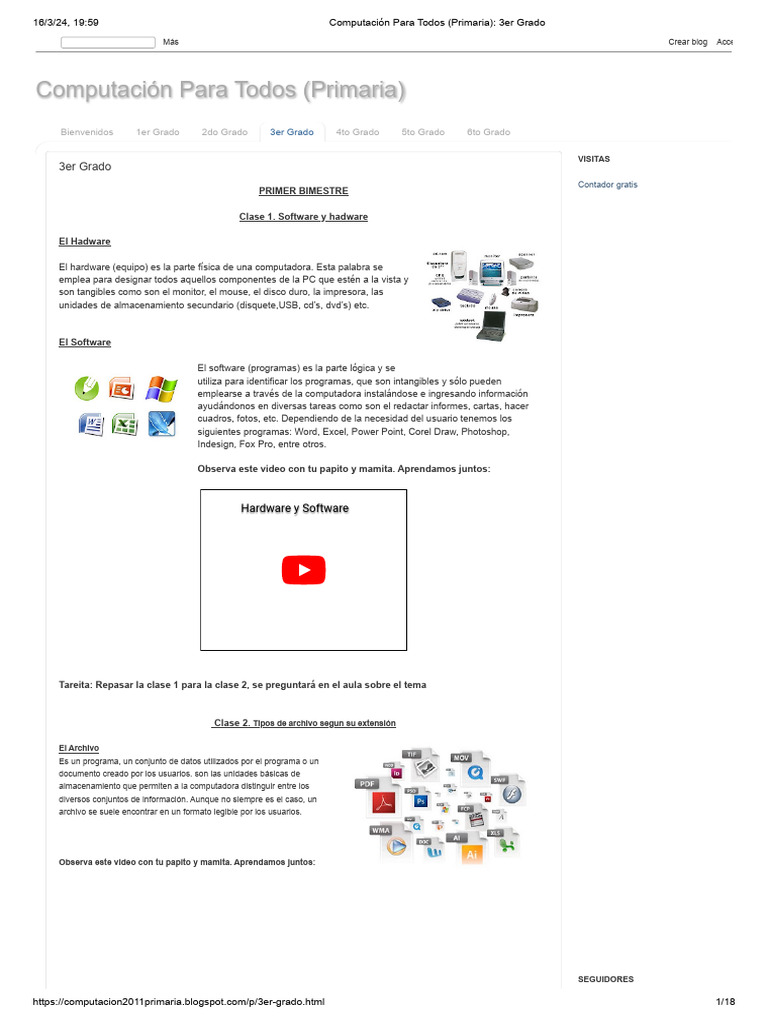 Computación para Todos (Primaria) - 3er Grado | PDF