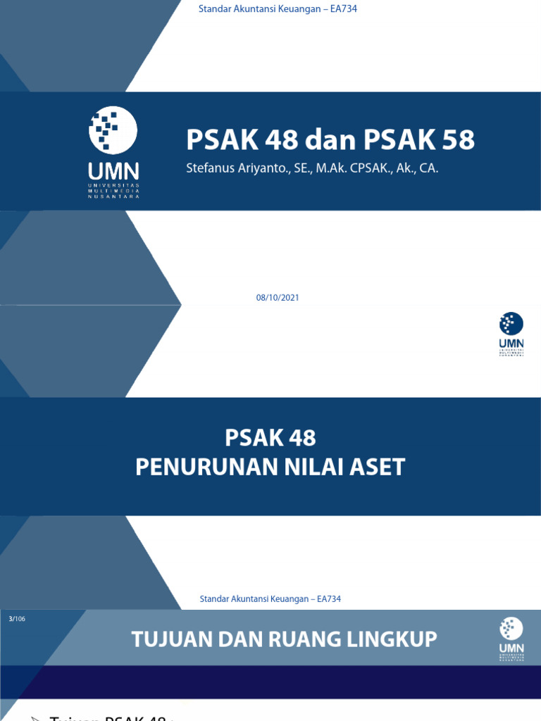 PSAK 48: Penurunan Nilai Aset | PDF | Bisnis | Pengelolaan Keuangan & Uang