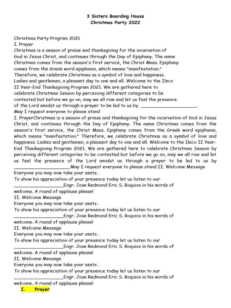 Christmas Party SCRIPT For Classroom | Download Free PDF | Santa Claus ...