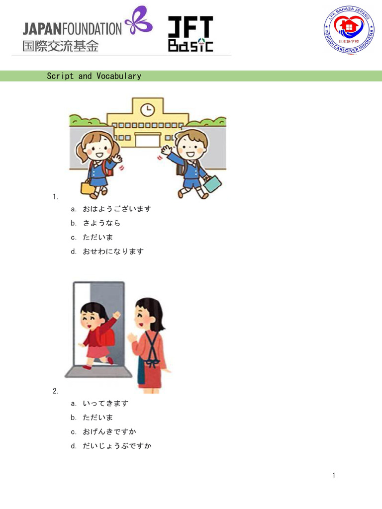 Persiapan JFT Basic Volume 5 | PDF