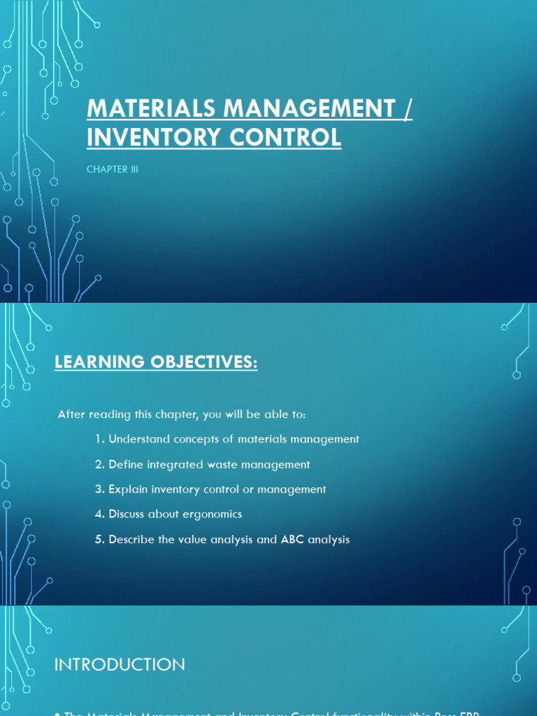 Chapter III MATERIALS MANAGEMENT | PDF