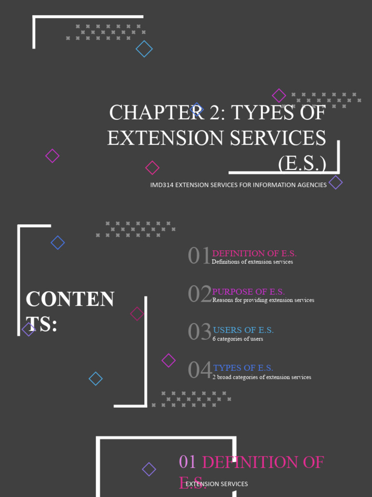 Types of Extension Services Explained | PDF | Prison | Suburb