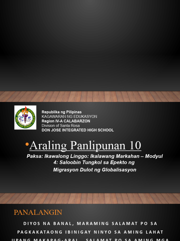 AP10 Saloobin Sa Epekto NG Migrasyon Newton | PDF
