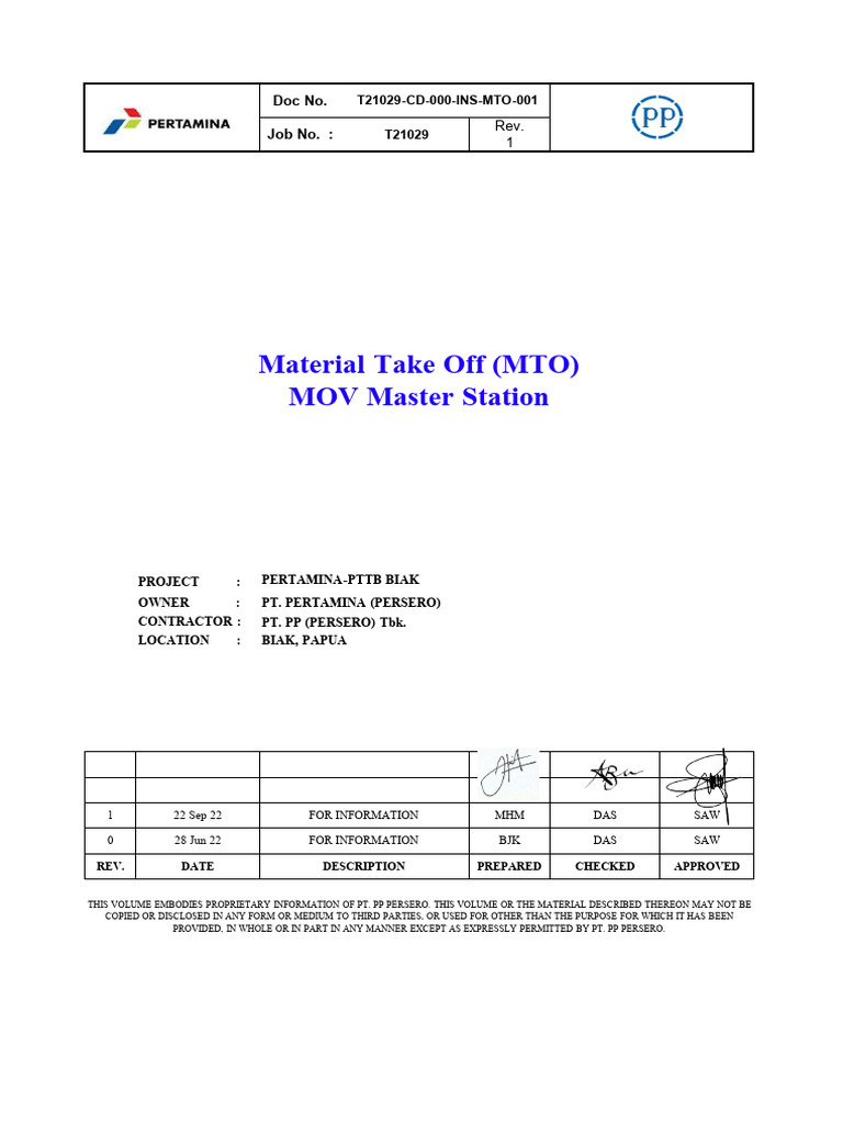 t21041-CD-000-Ins-mto-002 Mto For Mov Master Station - Rev. 1 | PDF ...