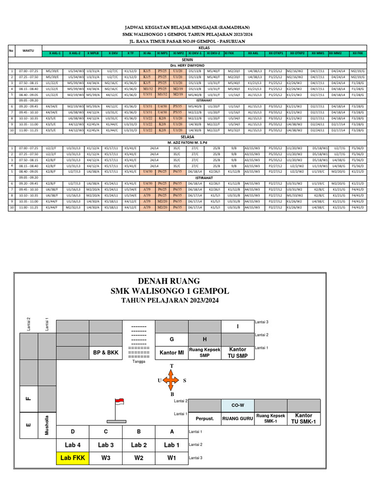 Jadwal Senin - Selasa Maret 2024 | PDF
