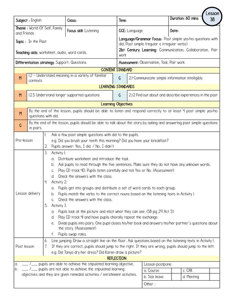 Lesson 38 | PDF | Language Arts & Discipline