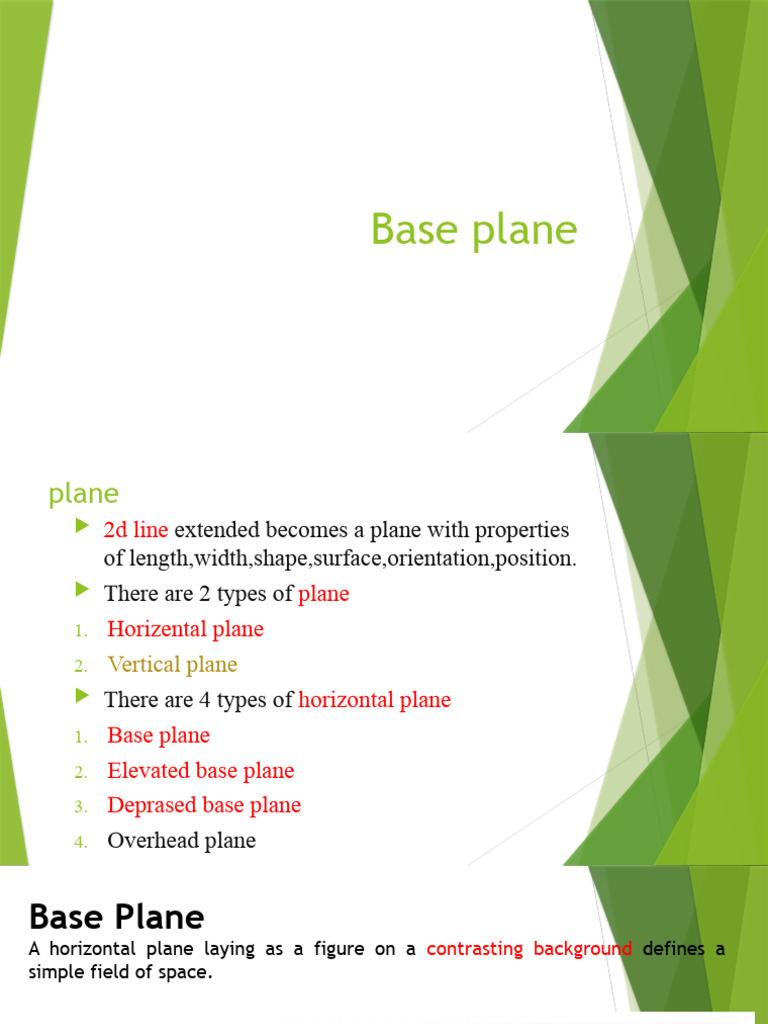 Types of Base Planes in Architecture | PDF | Space | Area