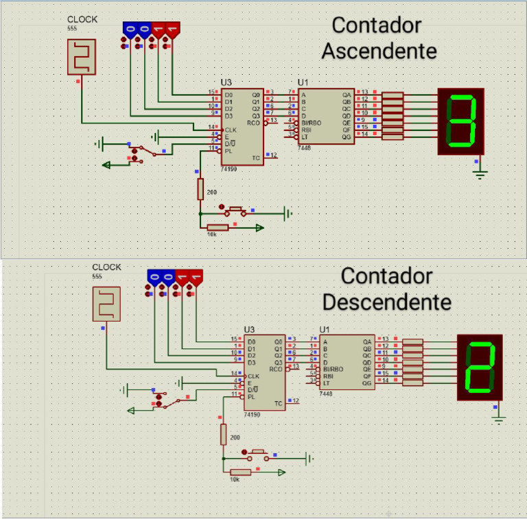 Contador Con 74190 en Proteus | PDF