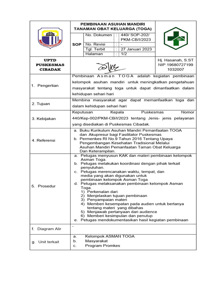 Sop Asman Toga | PDF