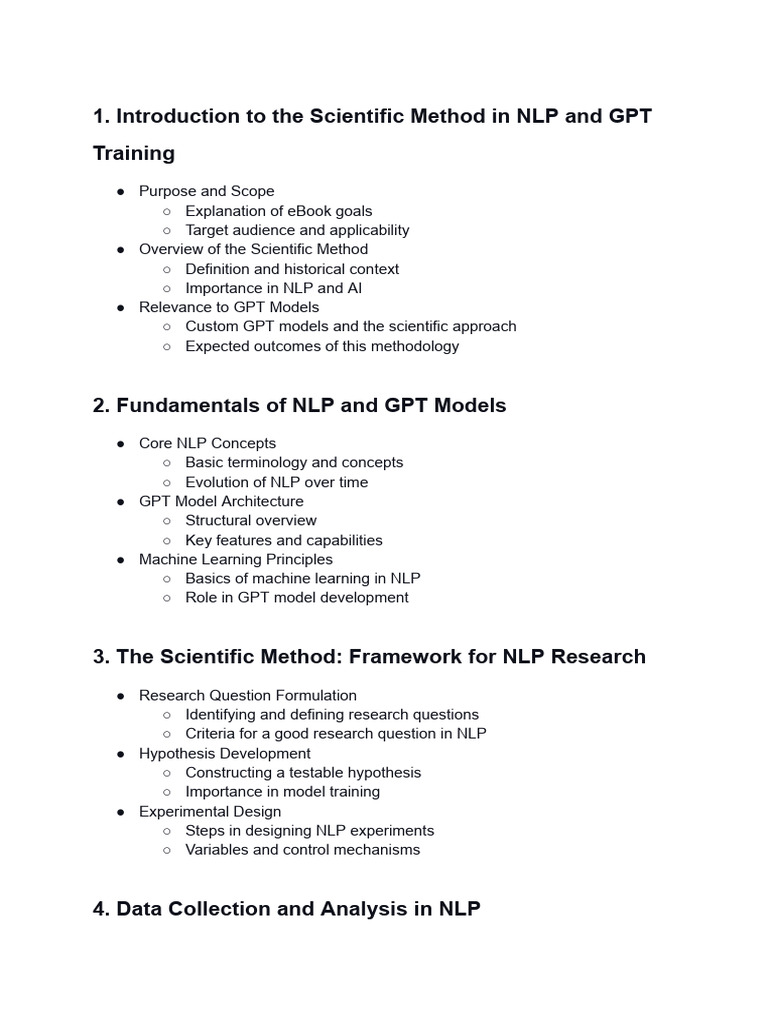 The Scientific Method in NLP and GPT Model Development | PDF ...