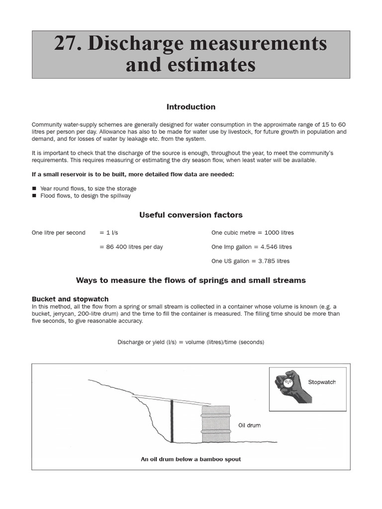 Water Flow Measurement Guide | PDF | Discharge (Hydrology) | Drainage Basin