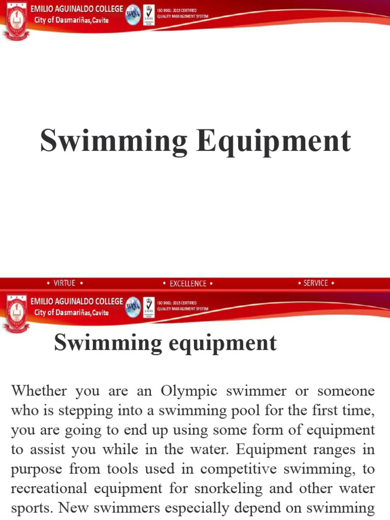 Essential Swimming Equipment Guide | PDF | Swimming | Swimming (Sport)