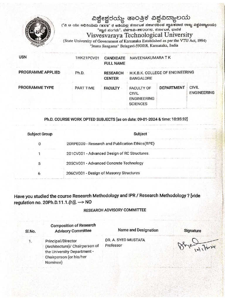 Course Work Subject Details | PDF
