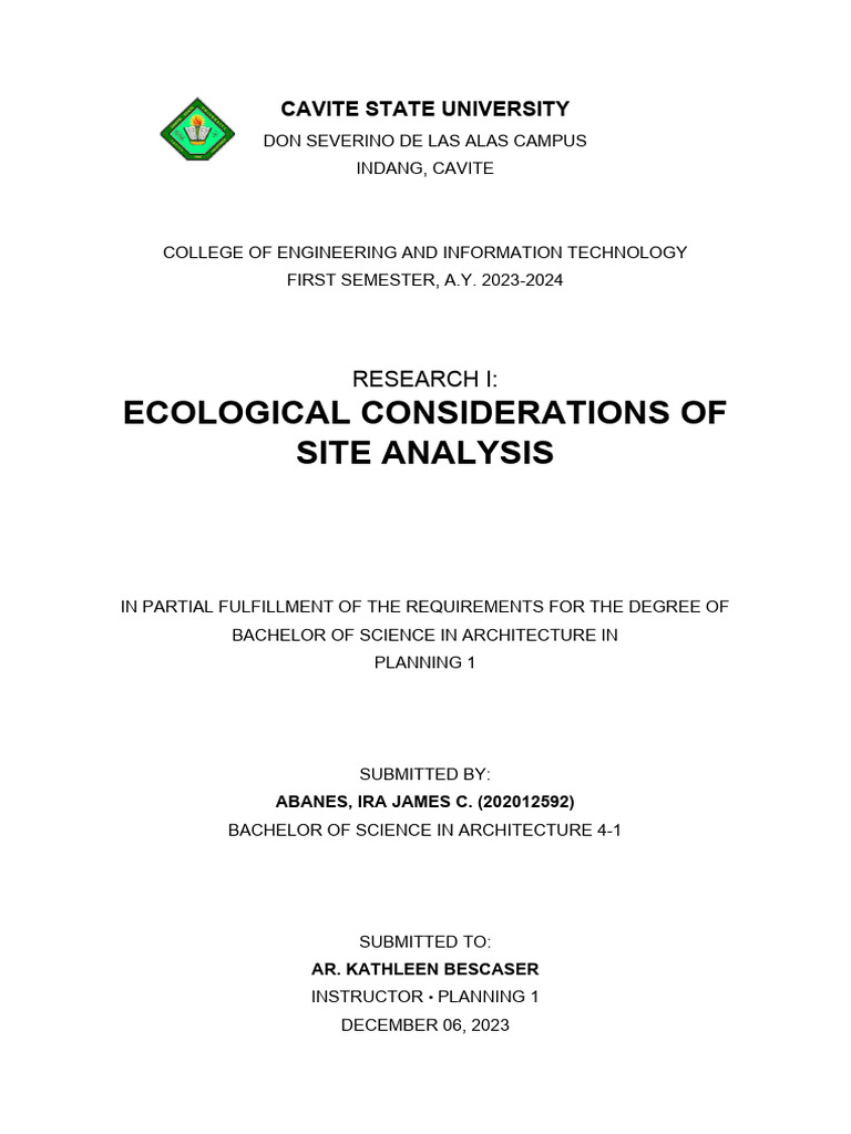 Ecological Considerations of Site Development | PDF
