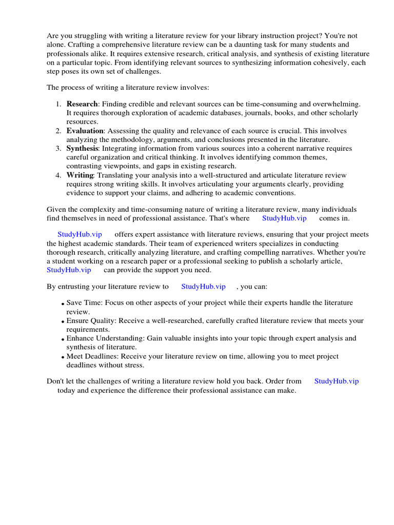Literature Review Library Instruction | PDF | Metadata | Literature Review