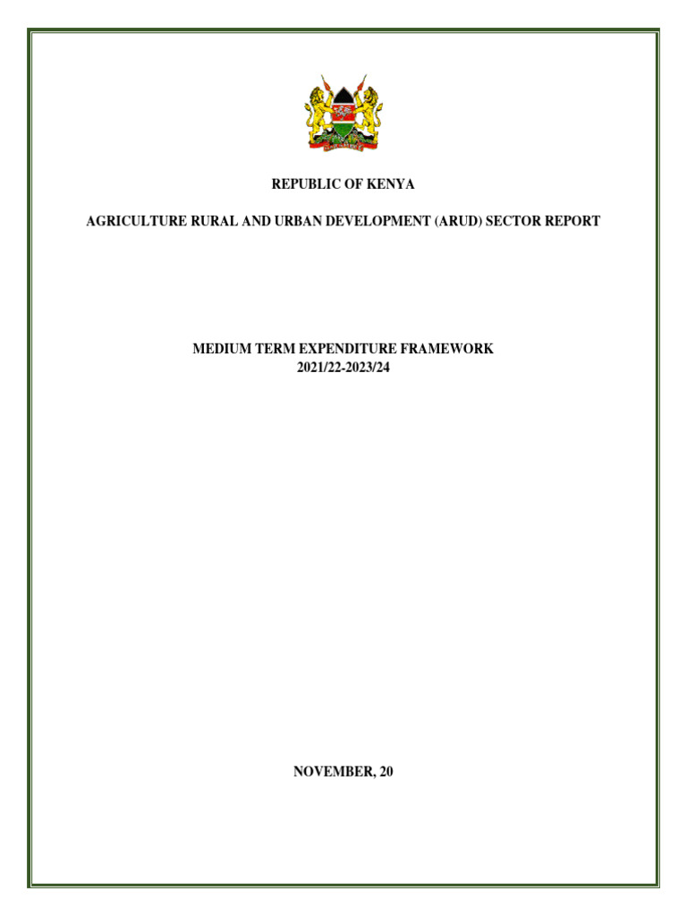 Agriculture Rural and Urban Development Sector Report | PDF ...