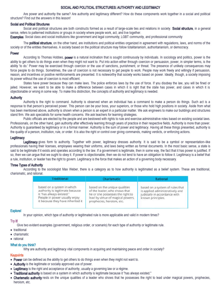 Understanding Authority and Legitimacy | PDF | Career & Growth