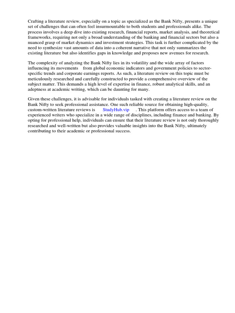 Literature Review of Bank Nifty | PDF