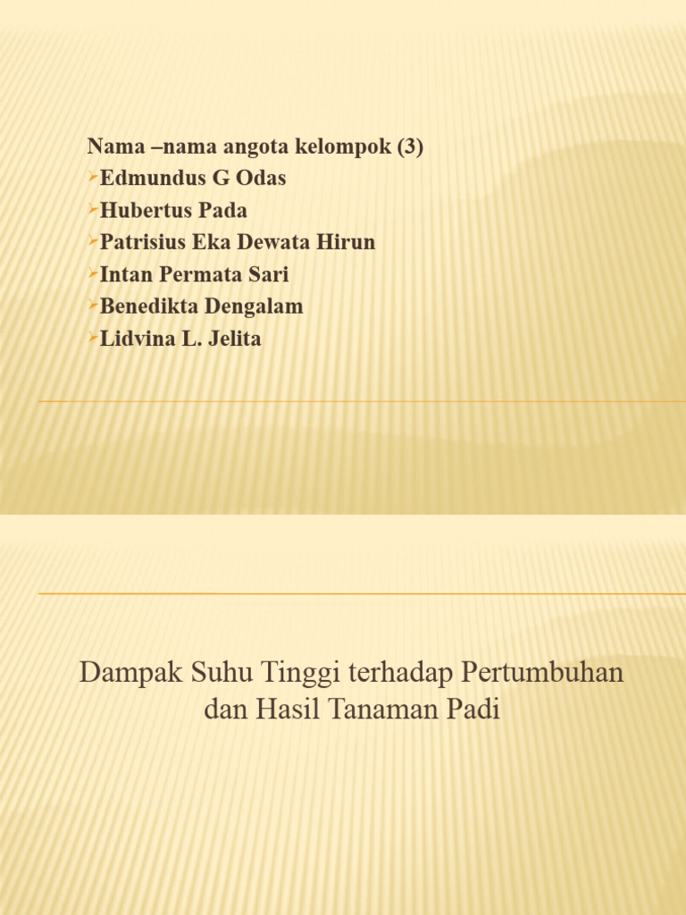 Dampak Suhu Tinggi pada Tanaman Padi | PDF | Kesehatan Holistik