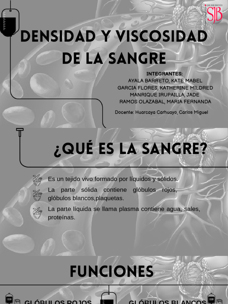 Semana 2 - Física - Densidad y Viscosidad en La Sangre. | PDF | Sangre ...
