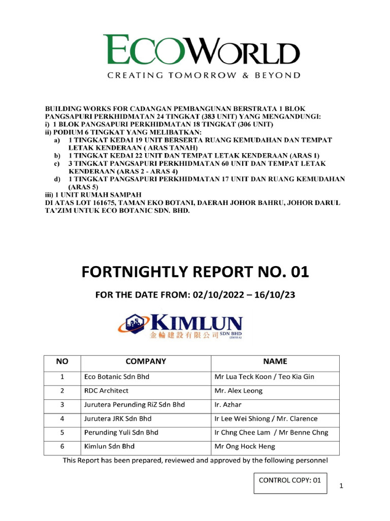 1.0 P771 Progress Report NO 1 - Rev1-1 | PDF