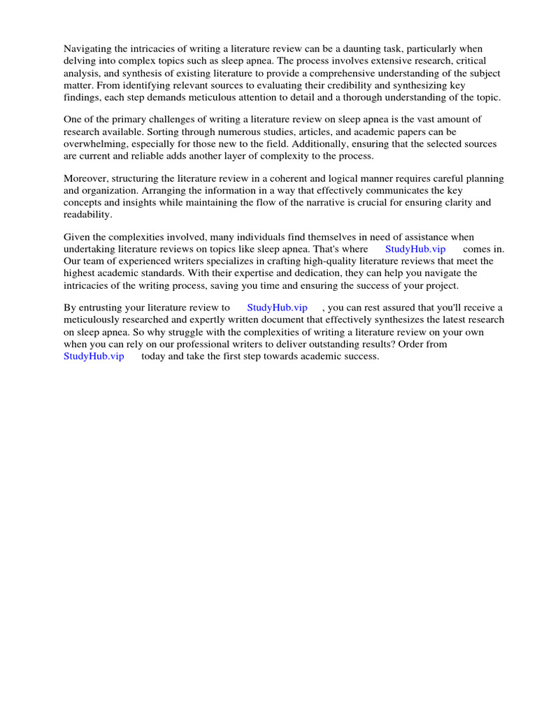 Literature Review Sleep Apnea | PDF | Sleep Apnea | Snoring Literature Review Sleep Apnea | PDF | Sleep Apnea | Snoring