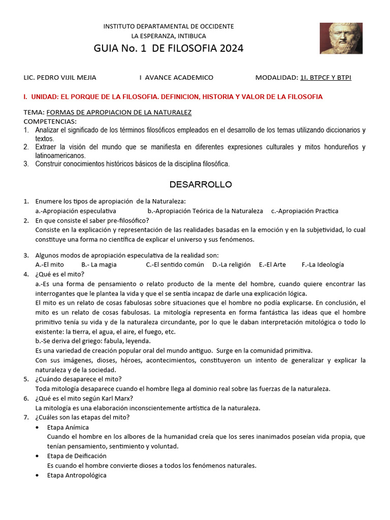 Guia Saber Prefilosofico 2024 | PDF | Conocimiento | Realidad