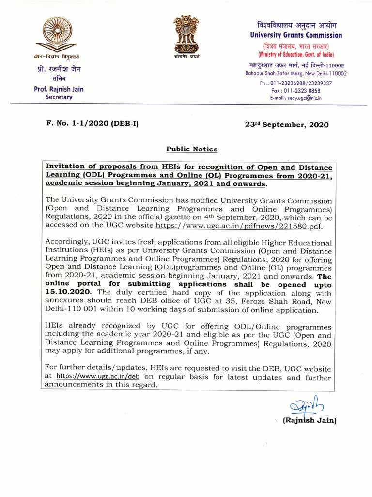 UGC Notification230920 | PDF