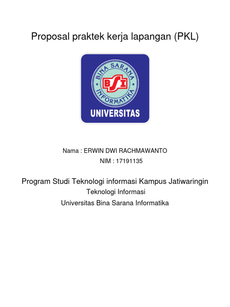 Proposal Praktek Kerja Lapangan | PDF