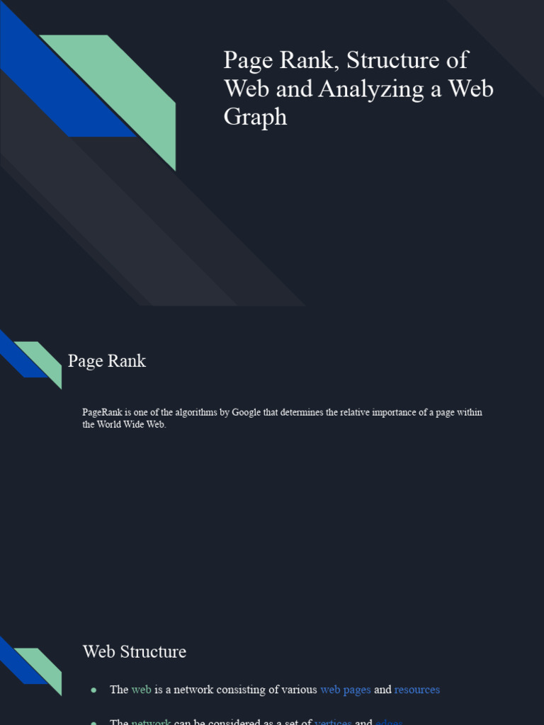 Page Rank, Structure of Web and Analyzing A Web Graph | PDF | Vertex ...