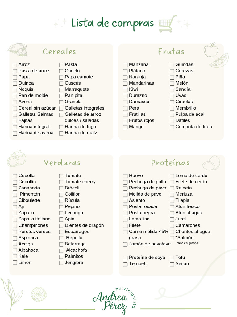 Lista de Compras | PDF | Alimentos | Cocina
