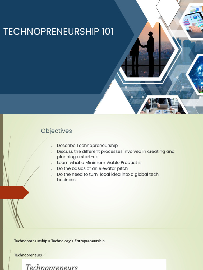 Technopreneurship Lecture 1 | PDF | Startup Company | Small Business ...