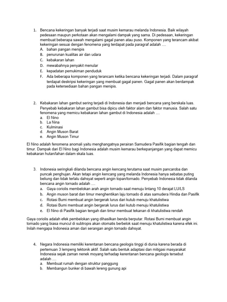 SOAL HOTS 1 MITIGASI | PDF