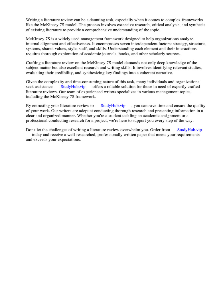 Mckinsey 7s Literature Review | PDF | Educational Technology ... Mckinsey 7s Literature Review | PDF | Educational Technology ...