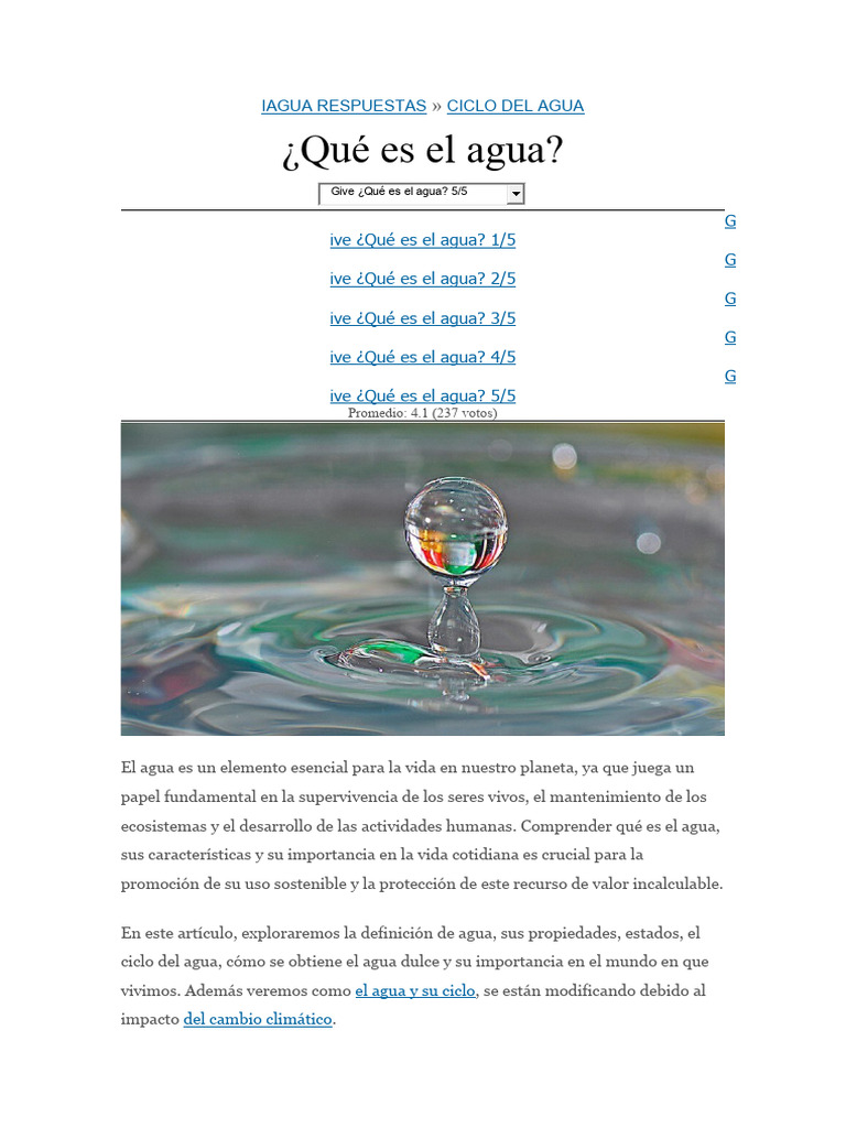 agua | PDF | Agua | Sustentabilidad