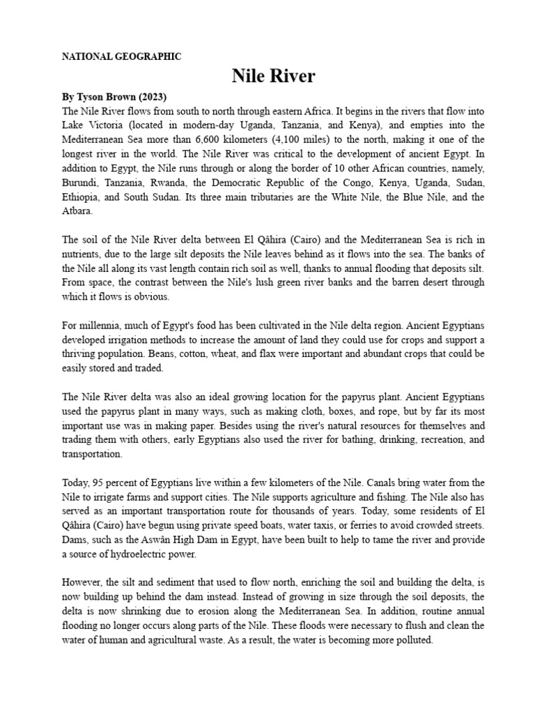 NILE RIVER | PDF | Nile | Earth Sciences